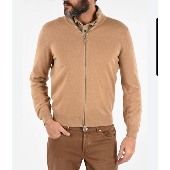 Club Room | Sweaters | Club Room Full Zip Merino Wool Tan Sweater Mens ...
